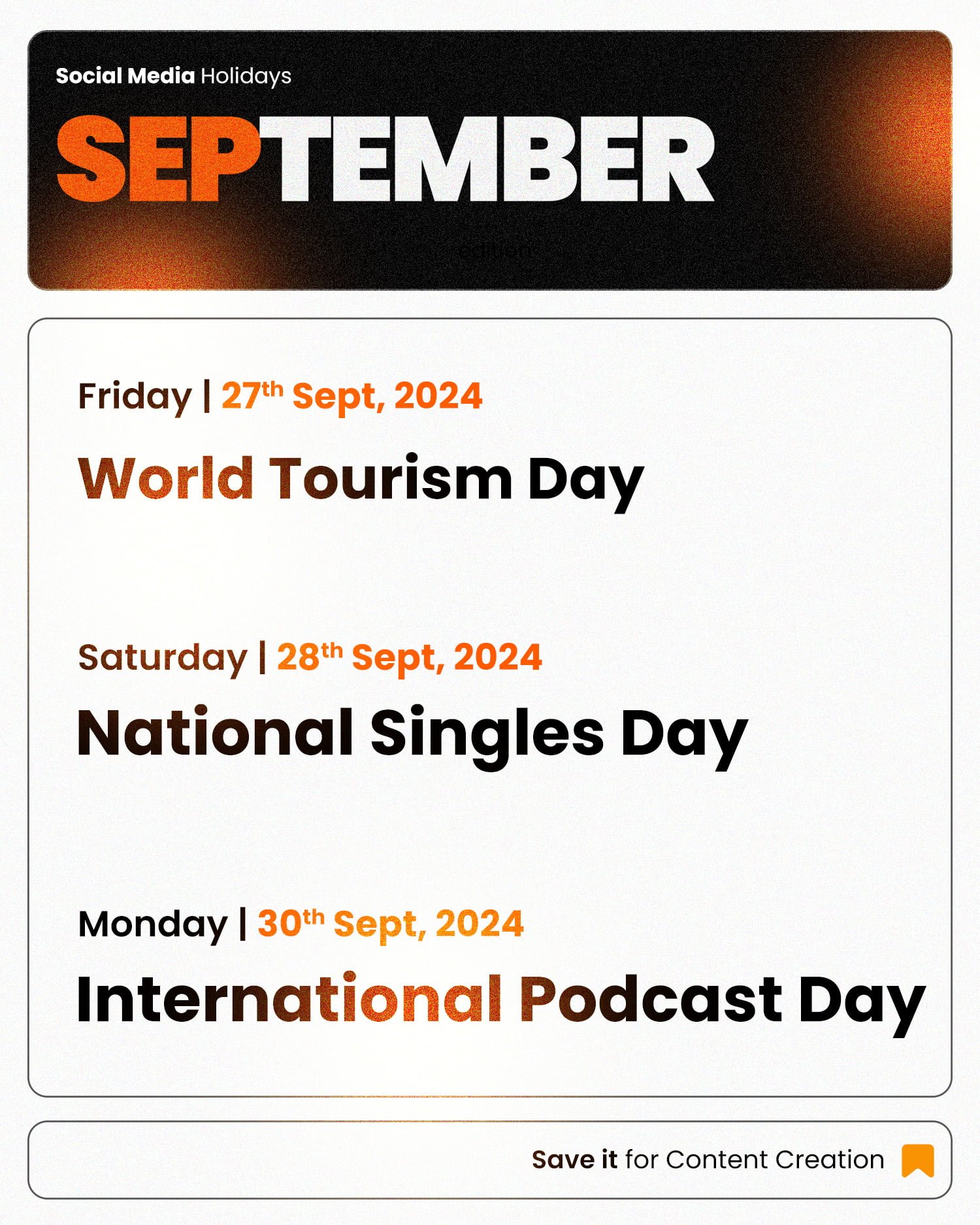 Complete List Of September Social Media Holidays 2024